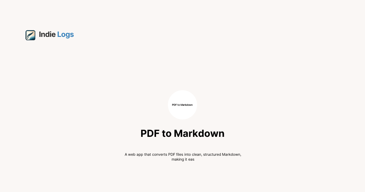 Startups by PDF to Markdown | Indie Logs